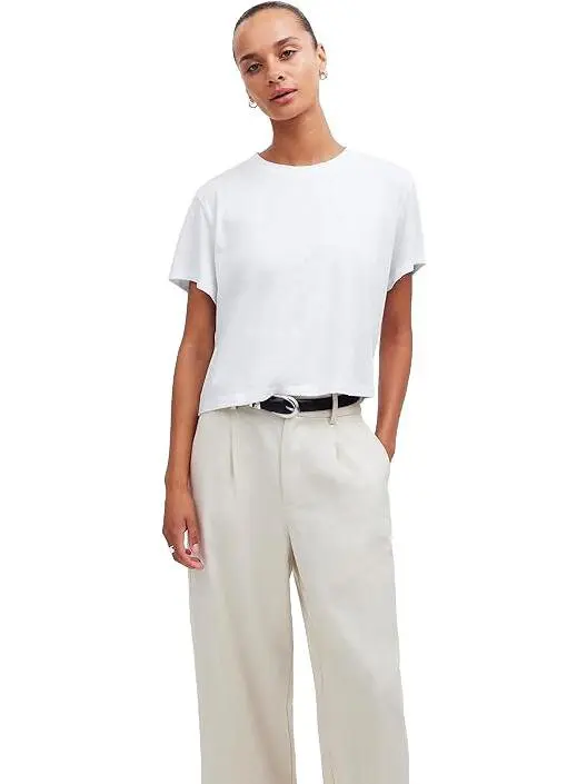 Madewell The Boxy Crop Tee In Soft Slub - White