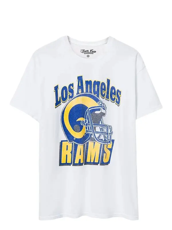 Junk Food Clothing Nfl Los Angeles Rams Throwback Helmet Tee - White