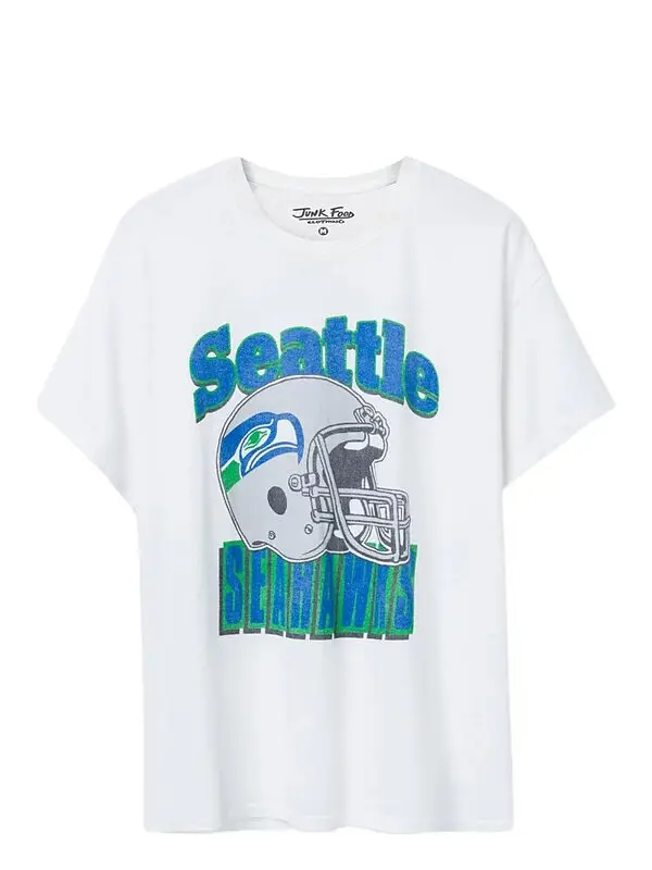 Junk Food Clothing Nfl Seattle Seahawks Throwback Helmet Tee - White