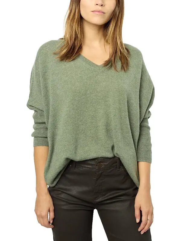Gerard Darel Jourdan Cashmere V-neck Sweater - Green