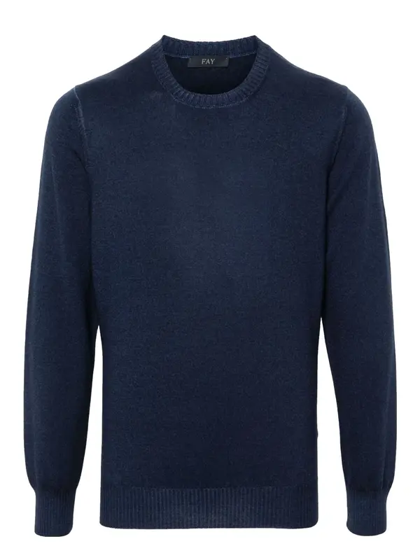 FAY Logo-embroidered Sweater - Blue