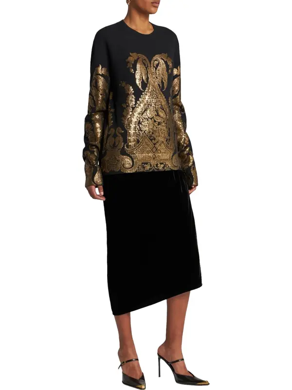 Etro Velvet Midi Skirt - Black