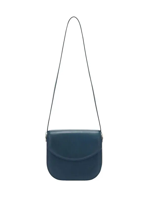 JIL SANDER Coin Leather Crossbody Bag - Blue