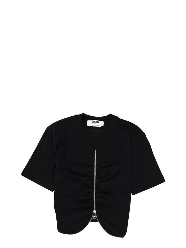 MSGM Zippered T-shirt - Black