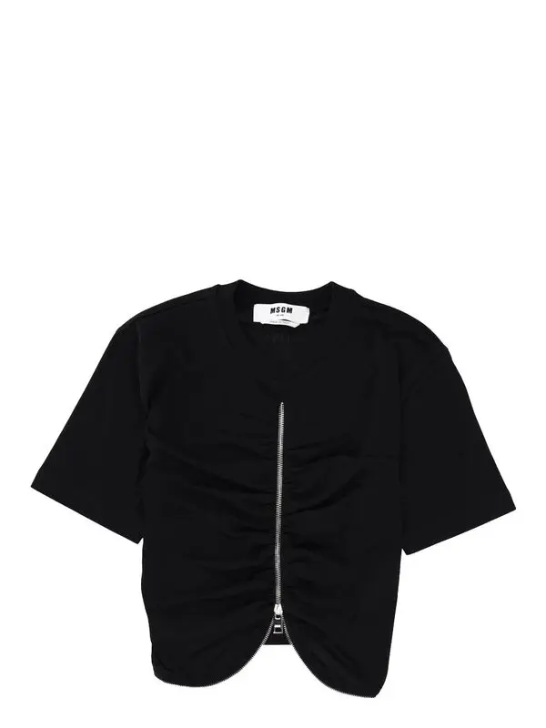 MSGM Zippered T-shirt - Black