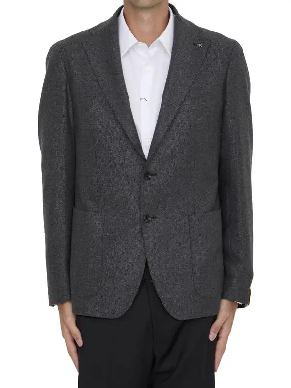 Tagliatore Wool And Cashmere Single-breasted Jacket - Grey