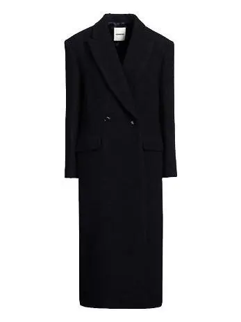 Sandro Double-breasted Flannel Coat - Navy