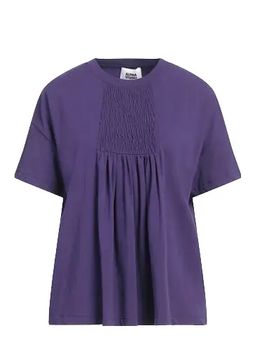 Alpha Studio Shirred Jersey T-shirt - Purple