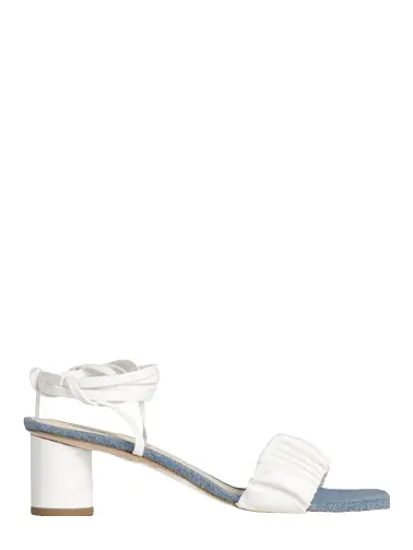 MANILA GRACE Textile Fiber Sandals - White