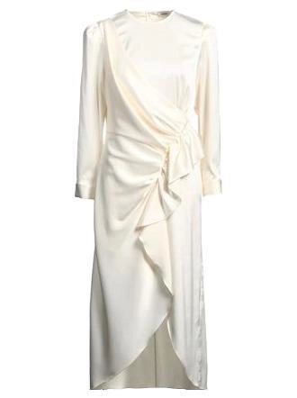 Sandro Midi Dress Cream Size Polyester, Elastane - White