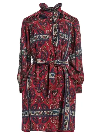Antik Batik Mini Shirt Dress - Red