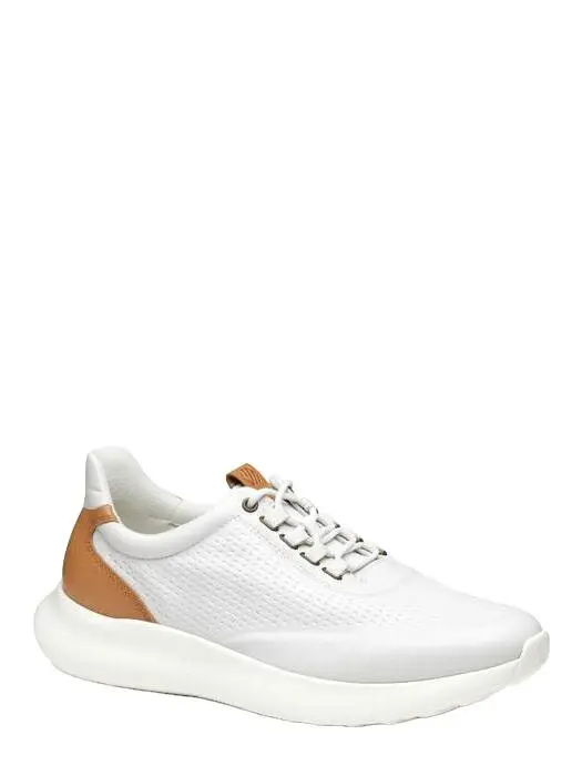 Johnston & Murphy Leather Sneaker - White Full Grain