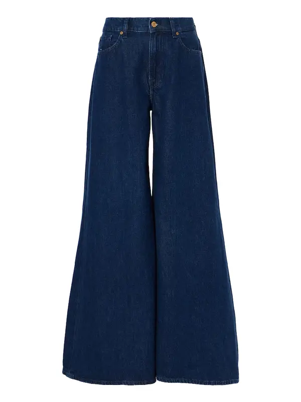 7 For All Mankind Willow Wide-leg High-rise Jeans - Blue