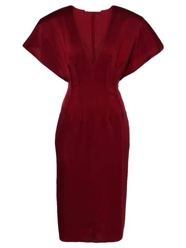 Stella McCartney Draped Satin Midi Dress - Red