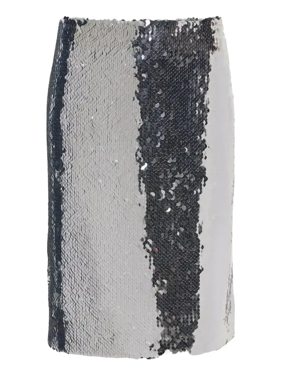 Magda Butrym Sequined Midi Skirt - Silver