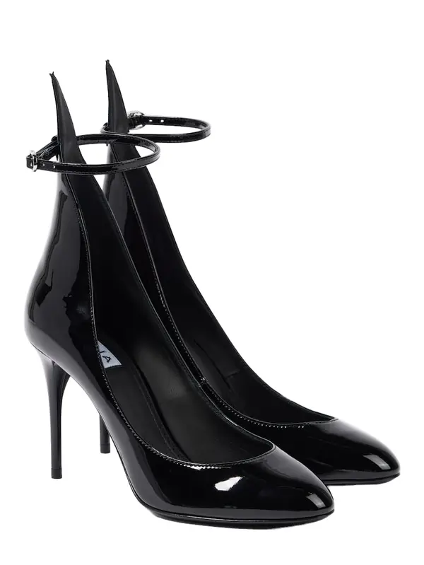 Alaïa Patent Leather Round-toe Pumps - Black