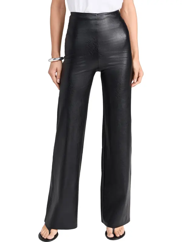 Commando Faux Leather Wide-leg Trousers - Black