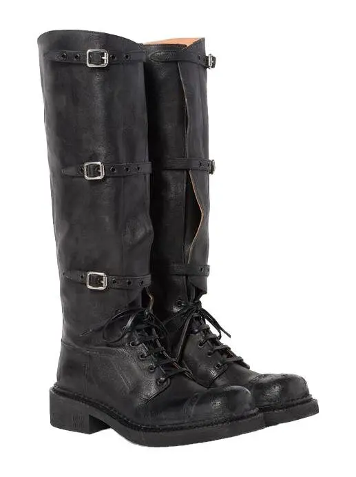 Miu Miu Split-shaft Tall Boots - Nero