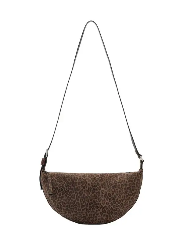 ALLSAINTS Half Moon Leather Shoulder Bag - Lepoard Brown