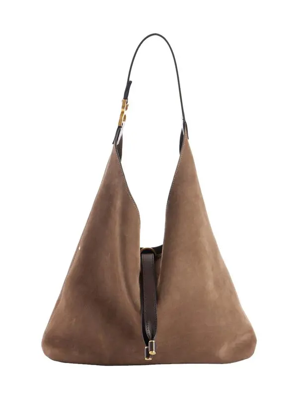 Chloé Marcie Suede Hobo Bag - Flannel Grey 036