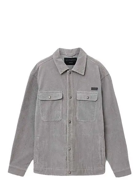 ALLSAINTS Castleford Relaxed-fit Corduroy Organic-cotton Overshirt - March Grey