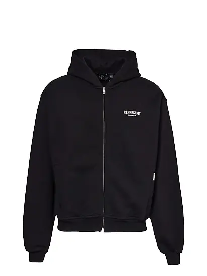 REPRESENT Owners Club Brand-print Relaxed-fit Hoody - Black