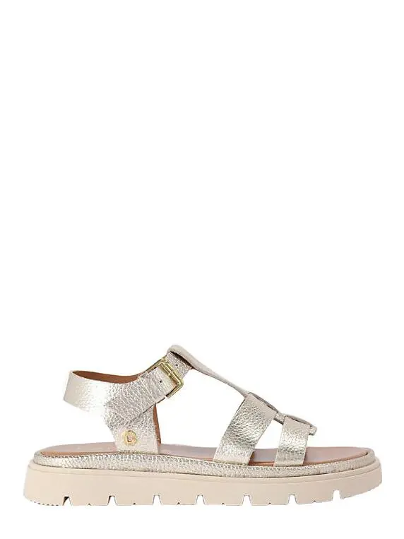 Carvela Pavilion T-bar Leather Sandals - Gold