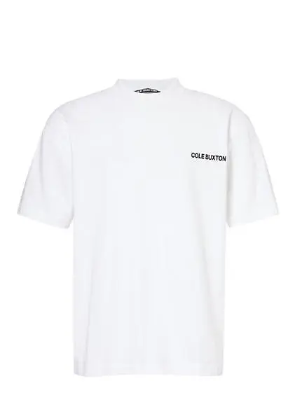 COLE BUXTON Sportswear Brand-print Relaxed-fit Cotton-jersey T-shirt - White