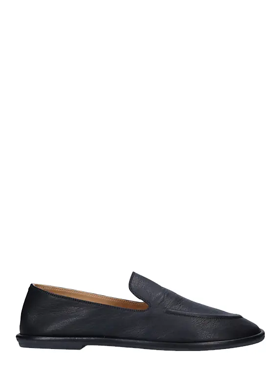 THE ROW Canal Leather Loafers - Black