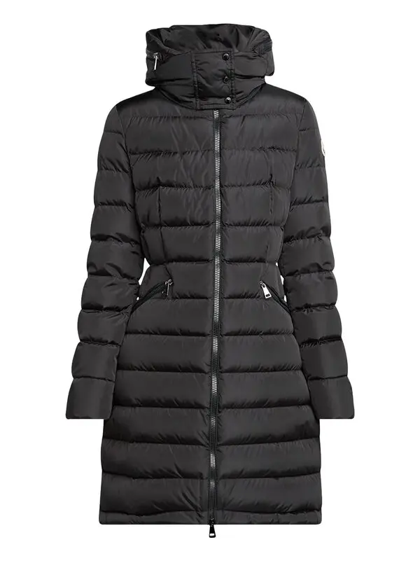 Moncler Flammette Long Puffer Coat - Black