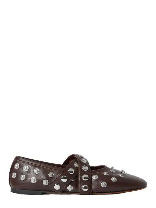 Stella McCartney Ryder Popper-studded Ballerina Flats - Moka