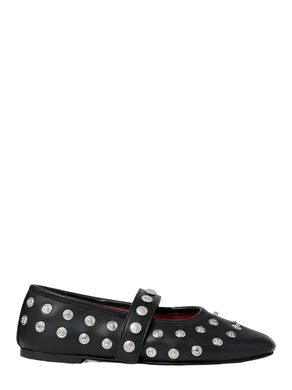 Stella McCartney Ryder Popper-studded Ballerina Flats - Pitch Black