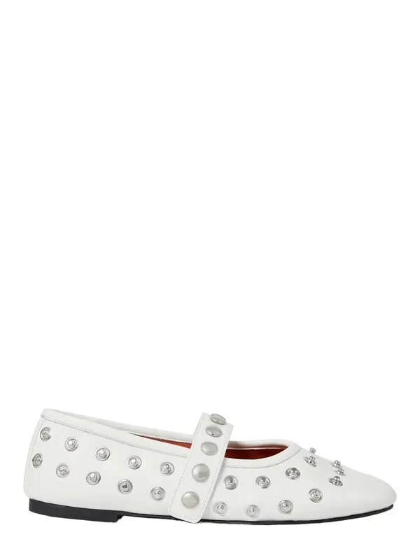 Stella McCartney Ryder Popper-studded Ballerina Flats - Pure White
