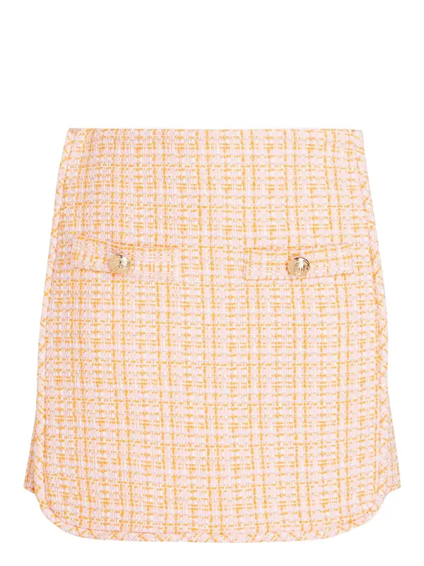 Maje Tweed Mini Skirt - Orange