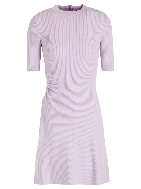 Maje Cutout Ribbed-knit Mini Dress - Lilac