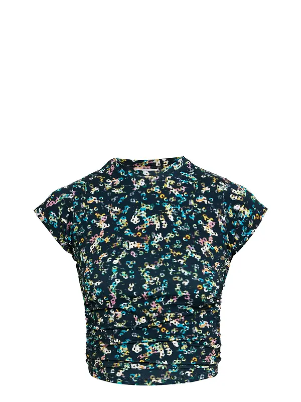 MARANT ETOILE Juvia Cropped Printed Top - Teal