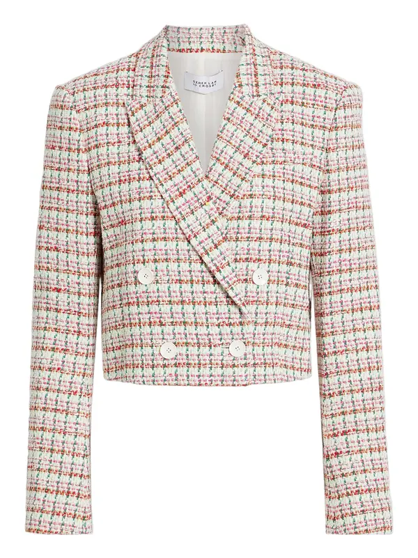 Derek Lam 10 Crosby Kyle Cropped Tweed Blazer - White