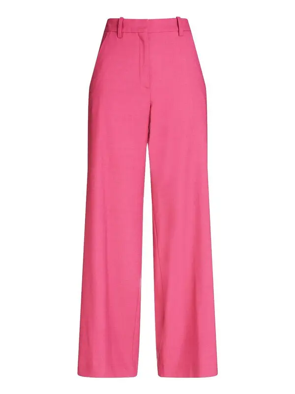 Maje Wool-blend Twill Wide-leg Pants - Pink