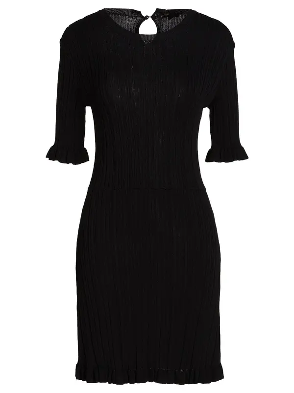 Maje Ribbed-knit Mini Dress - Black