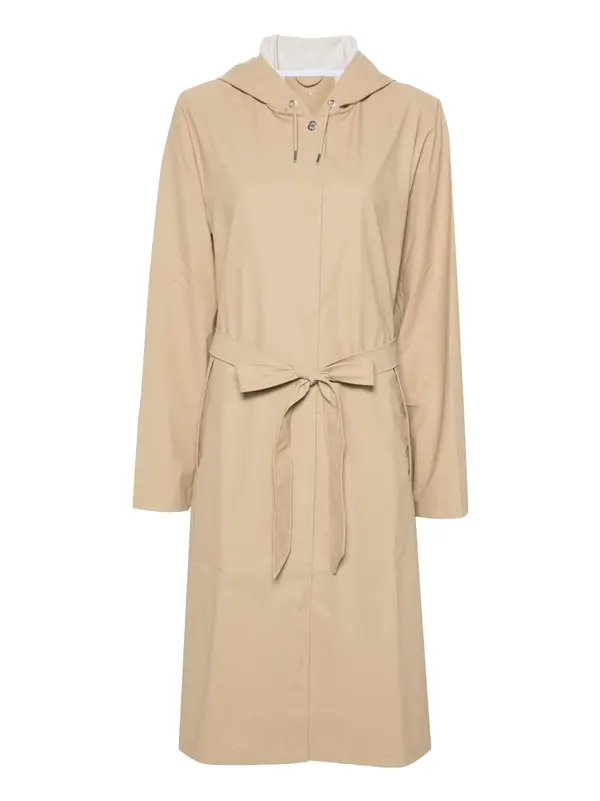 Rains Long A-line Jacket - Neutrals