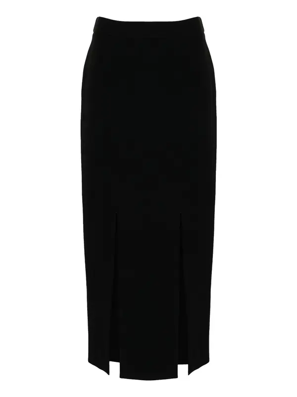Moschino Crepe Texture Midi Skirt - Black