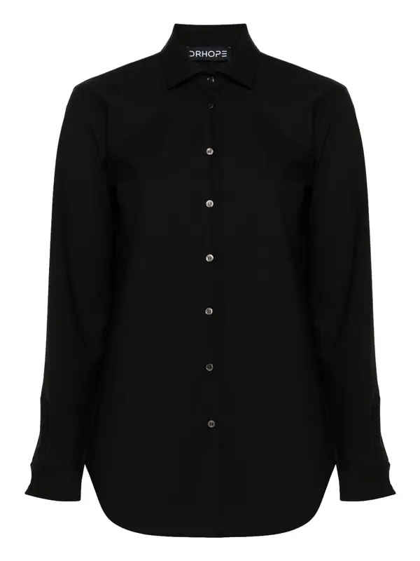 DRHOPE Plain Shirt - Black