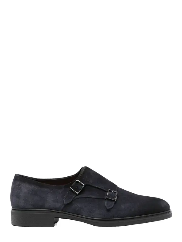 Santoni Suede Monk Shoes - Blue