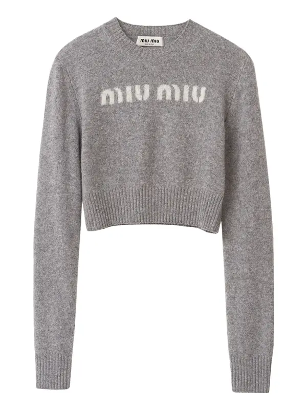 Miu Miu Wool And Cashmere Sweater - Grey