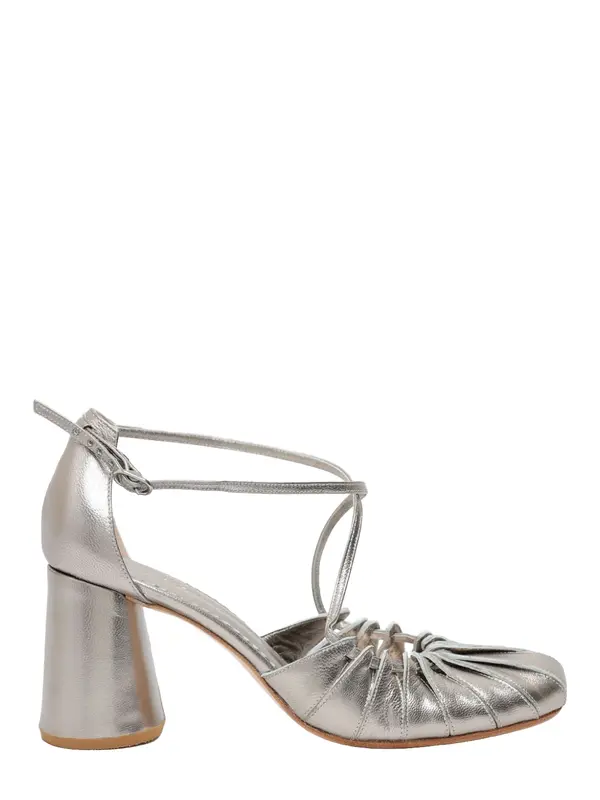 STUDIO CHOFAKIAN Lee 60mm Leather Pumps - Silver
