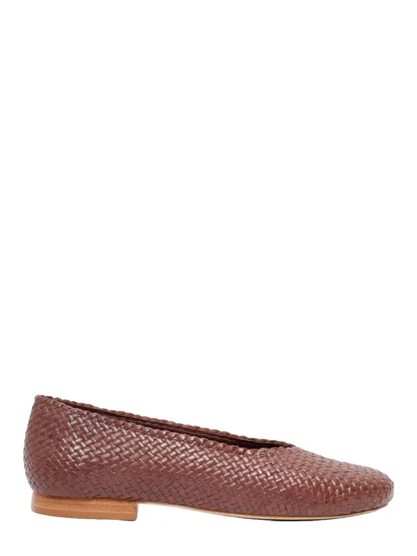 STUDIO CHOFAKIAN William Woven Leather Ballerinas - Brown
