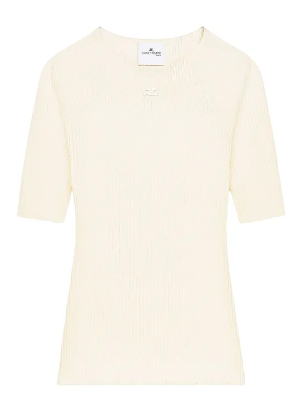 COURREGES Solar Ribbed Sweater - White