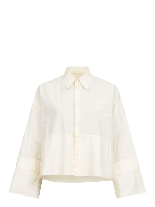 MAISON MARGIELA Logo-print Poplin Shirt - Neutrals