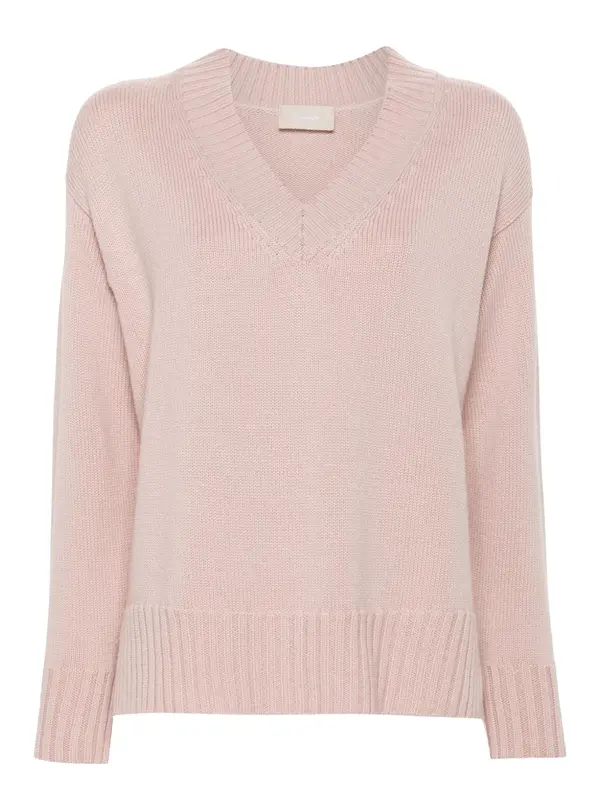 DRUMOHR V-neck Long-sleeve Sweater - Pink