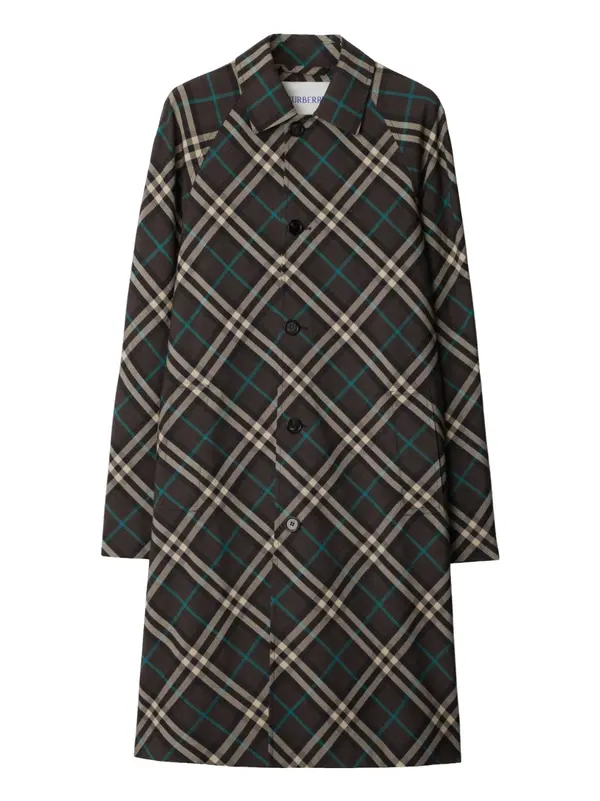Burberry Mid-length Check Trench Coat - Brown